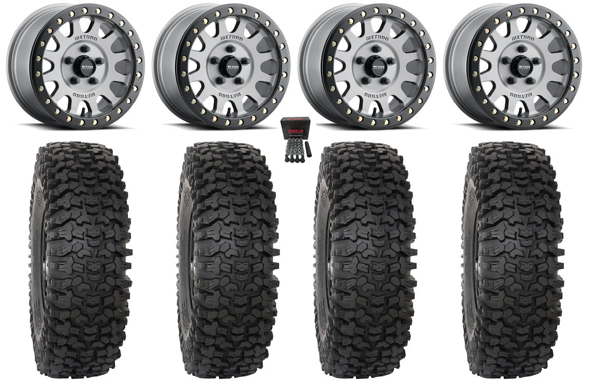 Method 401 Beadlock 15" Wheels Titanium 35" RC500S Sticky Tires Polaris ...