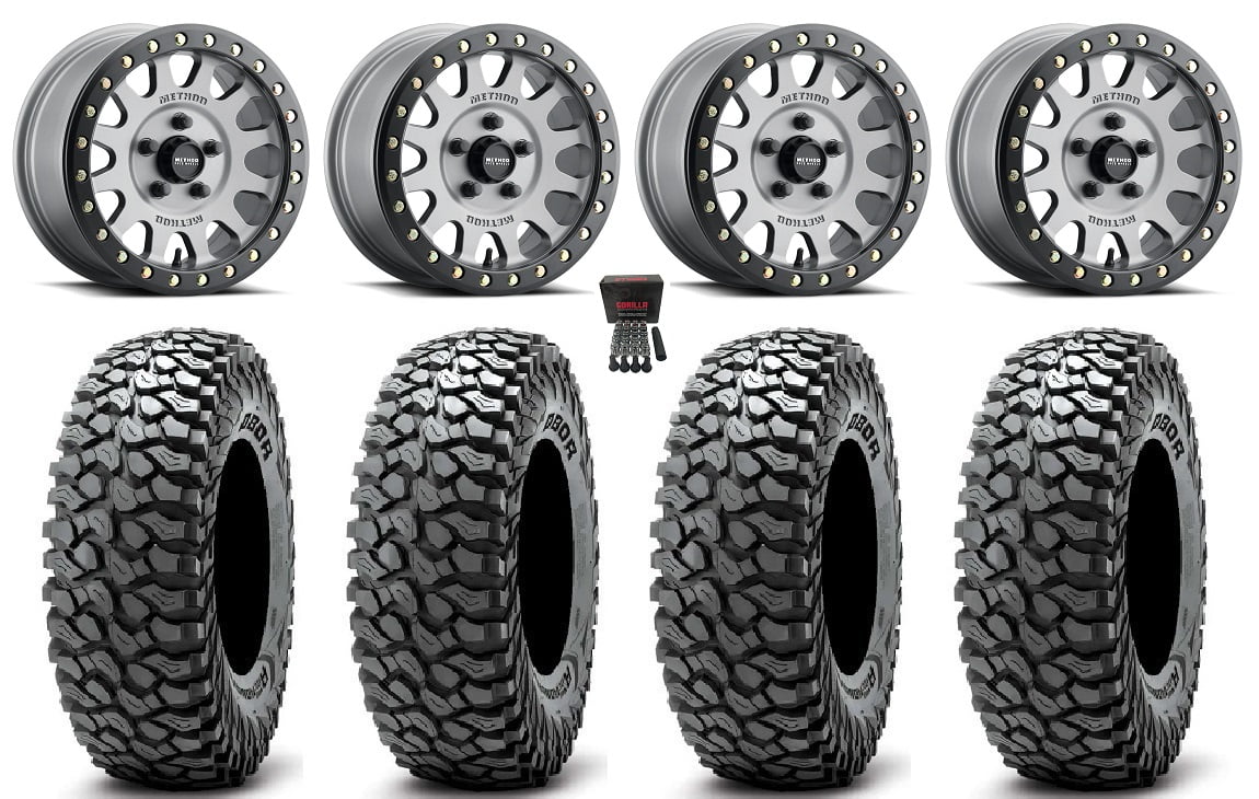 Method 401 Beadlock 15" Wheels Titanium 35" RocScraper Tires Polaris ...