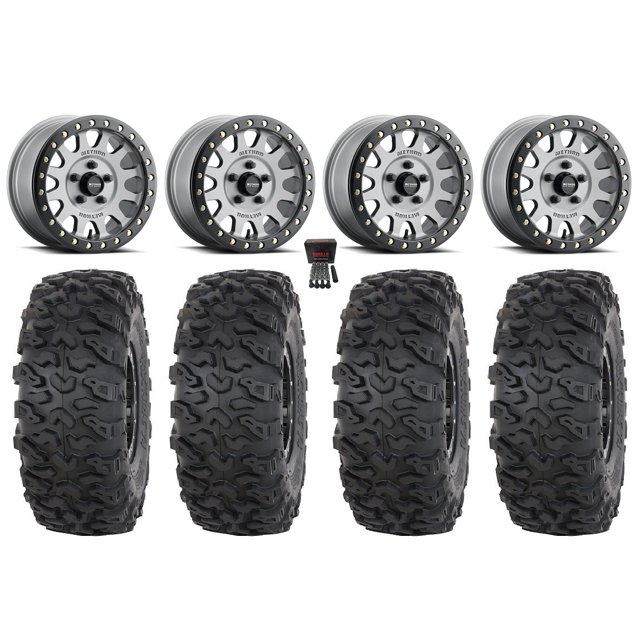 Method 401 Beadlock 15" Wheels Titanium 35" Roctane T4 Tires Polaris ...
