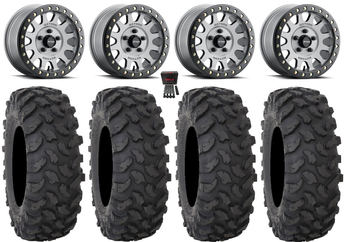 Method 401 Beadlock 15" Wheels Titanium 35" XTR370 Tires Polaris RZR ...