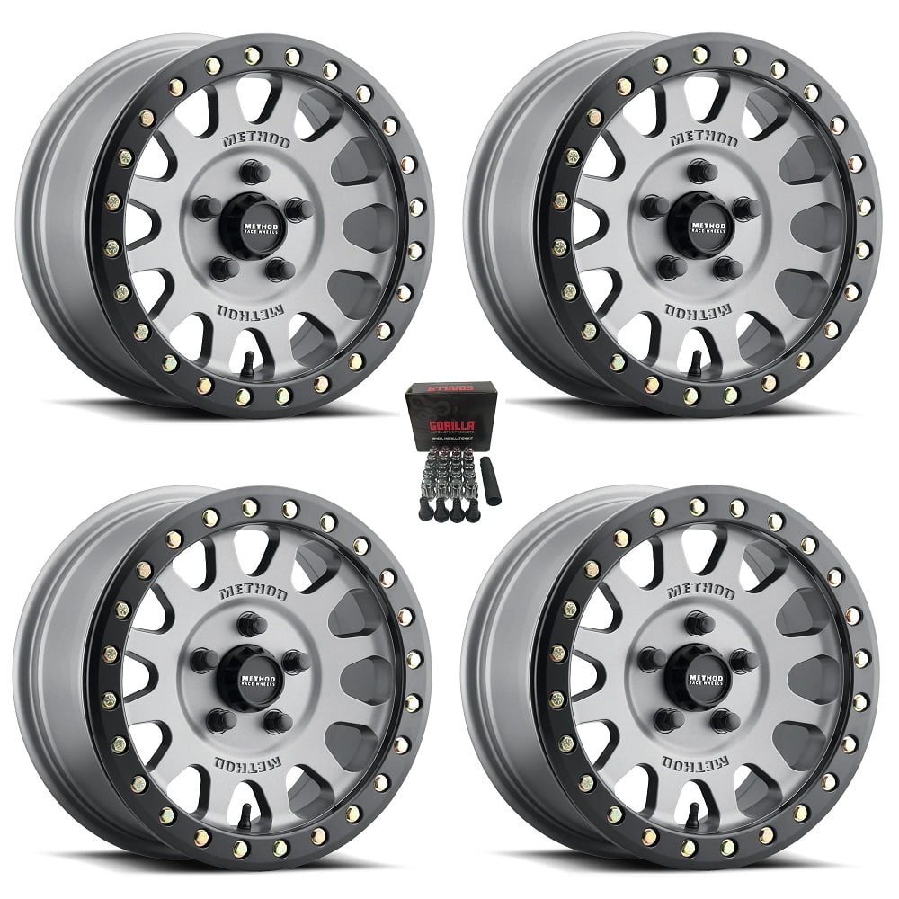 Method 401 Beadlock 15" Wheels Titanium Polaris RZR Turbo R & Pro R ...