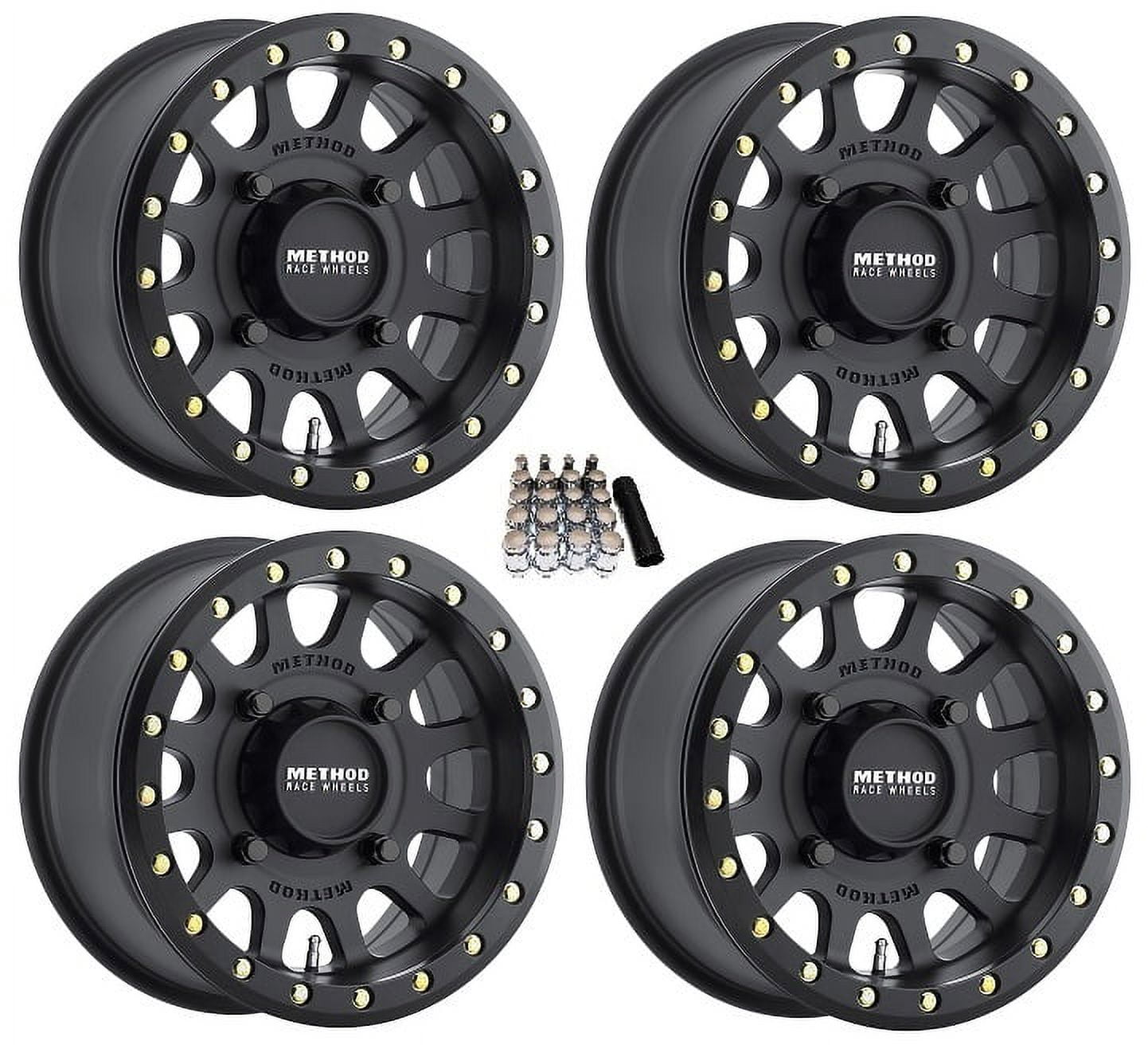 Method 401 Beadlock UTV Wheels/Rims Black 15" (4+3) Kawasaki Mule Pro ...
