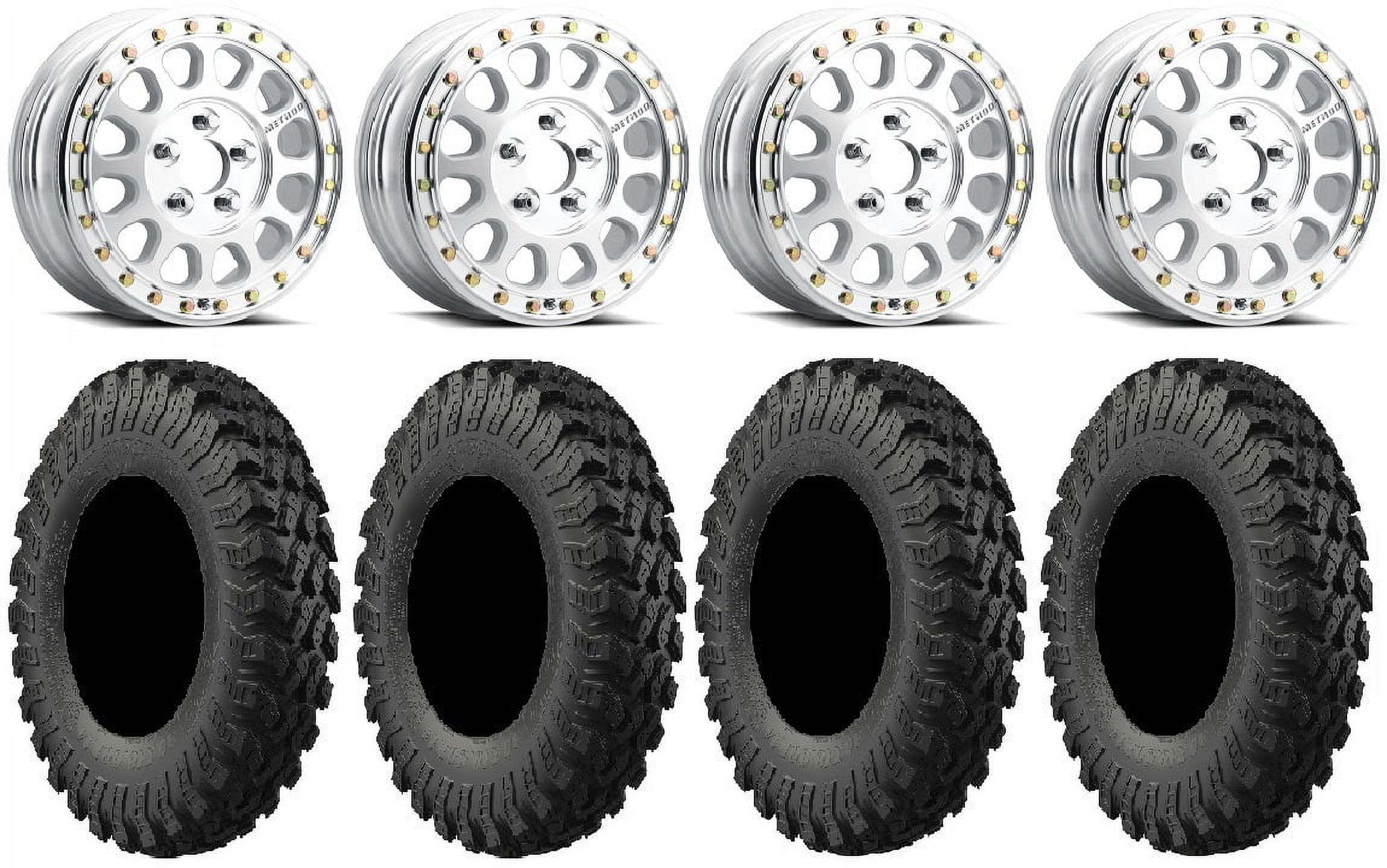 Method 401-R Beadlock Raw Wheels 37" MotoRally Tires Polaris RZR Turbo ...