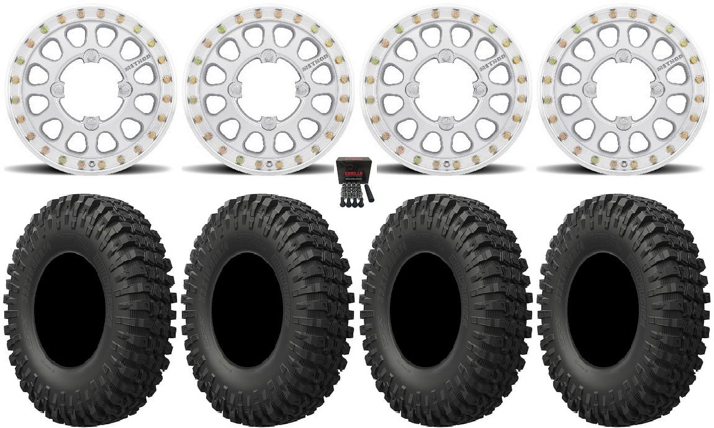 Method 401-R Beadlock Wheels Raw 35" MotoCrusher Tires Can-Am Commander ...