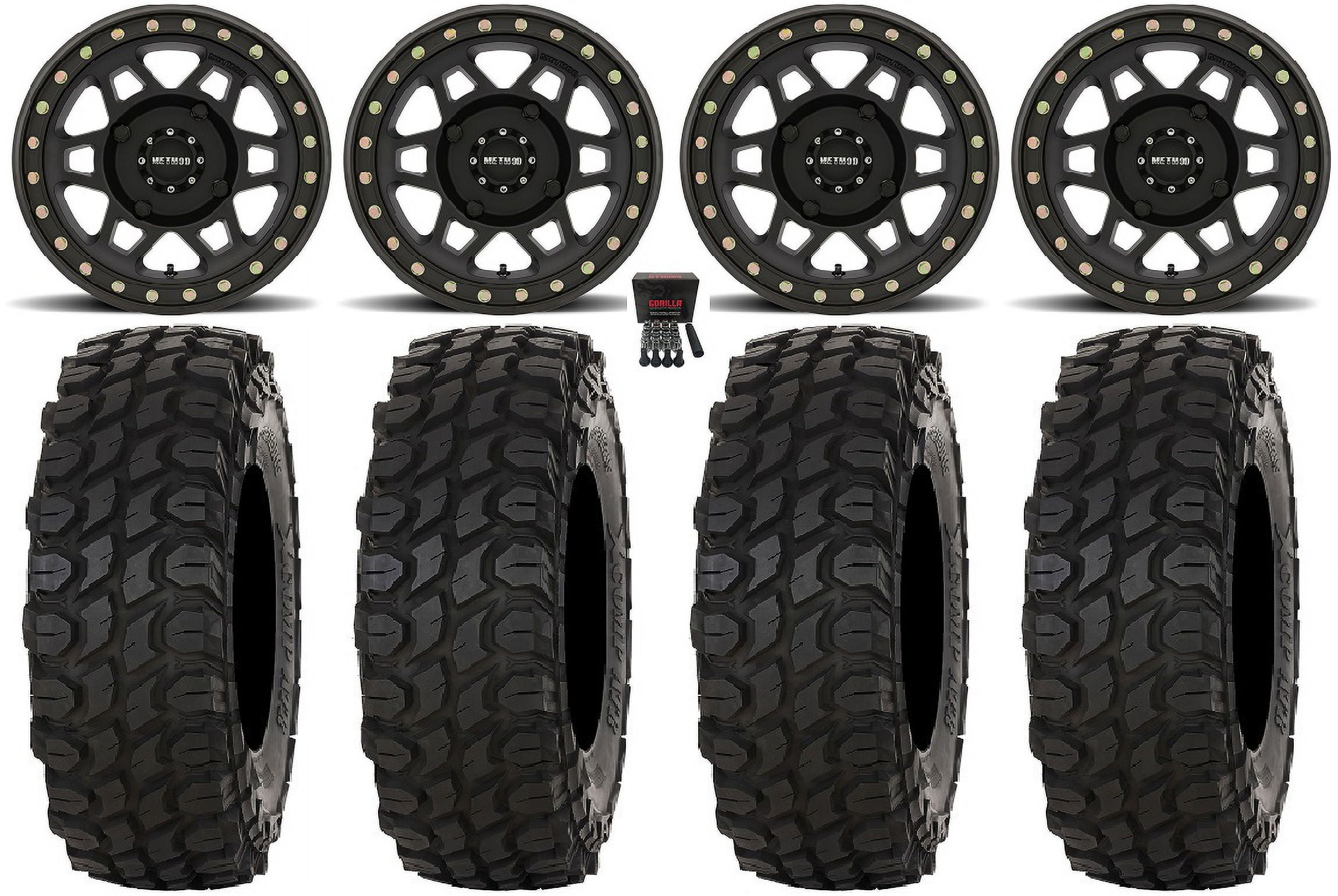 Method 405 Bdlk 15" Wheels Bk 32" XComp ATR Tires Can-Am Commander ...