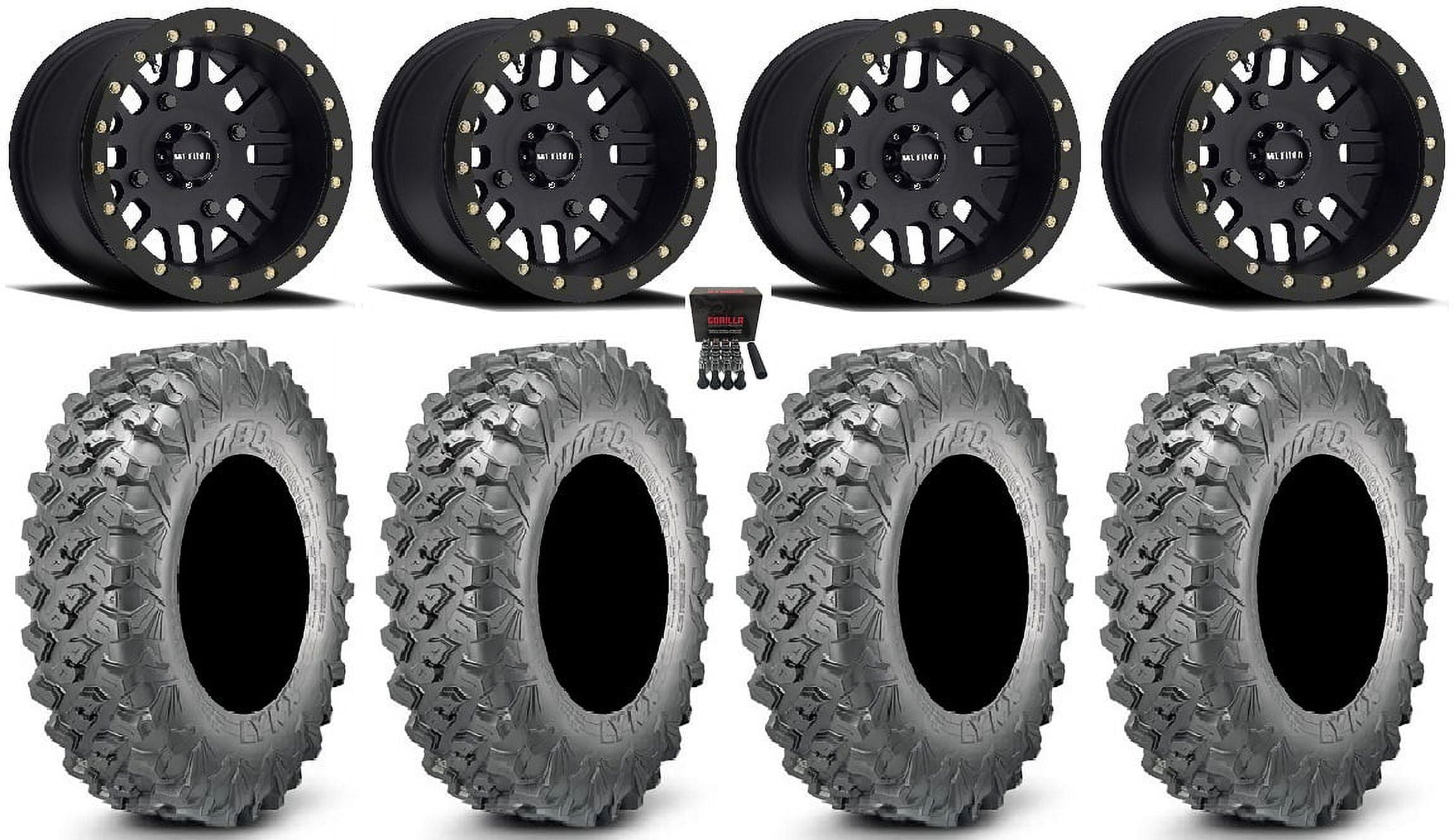 Method 406 Beadlock 14" Wheels Black 30" Lynx SXS Tires Can-Am Maverick ...