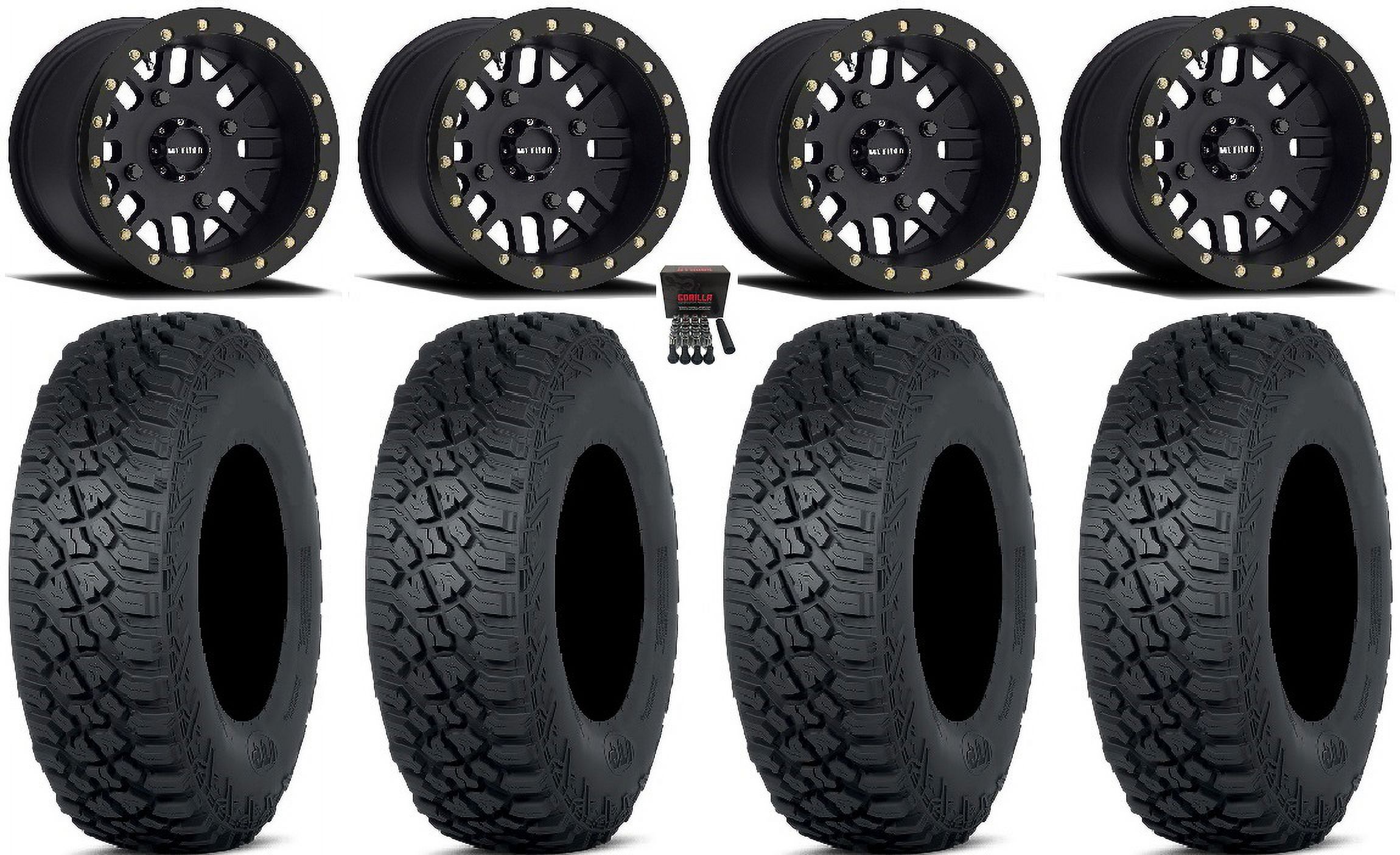 Method 406 Beadlock 15" Wheels Black 33" Tenacity XNR Tires Can-Am ...