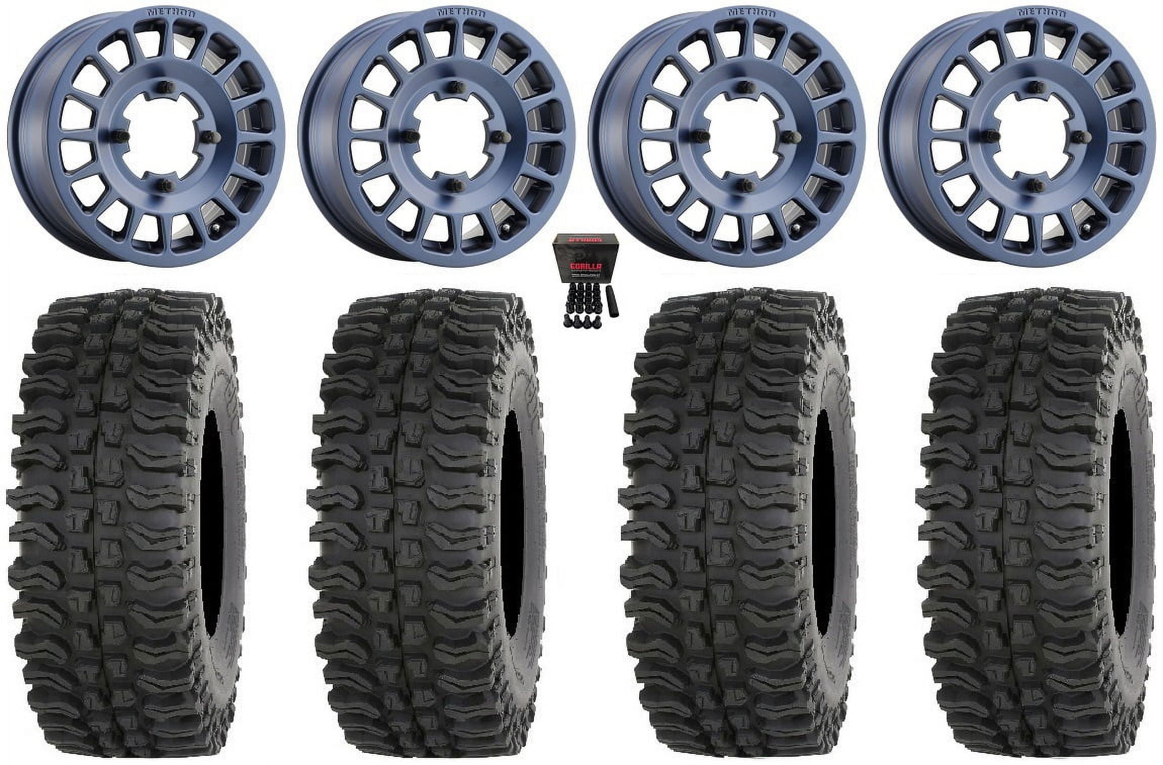 Method 407 14" Wheels Bahia Blue 27" BDC Tires Sportsman RZR Ranger ...