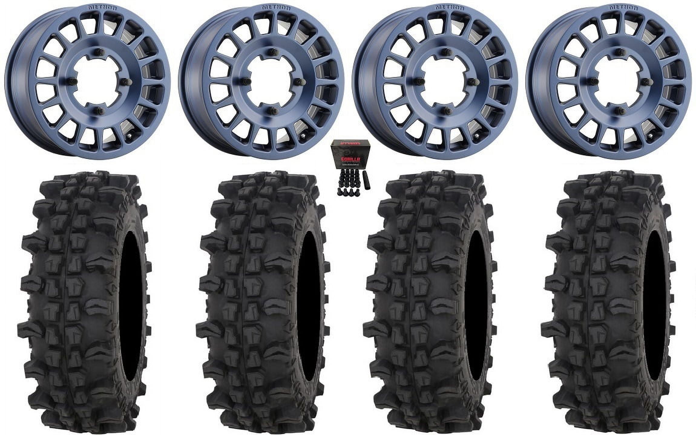 Method 407 14" Wheels Bahia Blue 28" ACP Tires Sportsman RZR Ranger ...