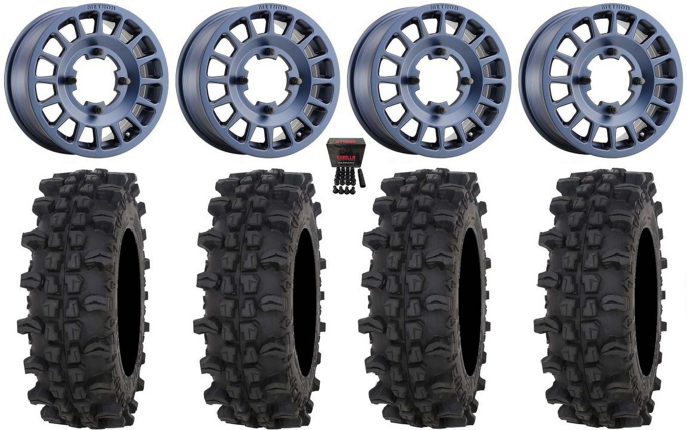 Method 407 14" Wheels Bahia Blue 30" ACP Tires Polaris RZR XP 1000 ...