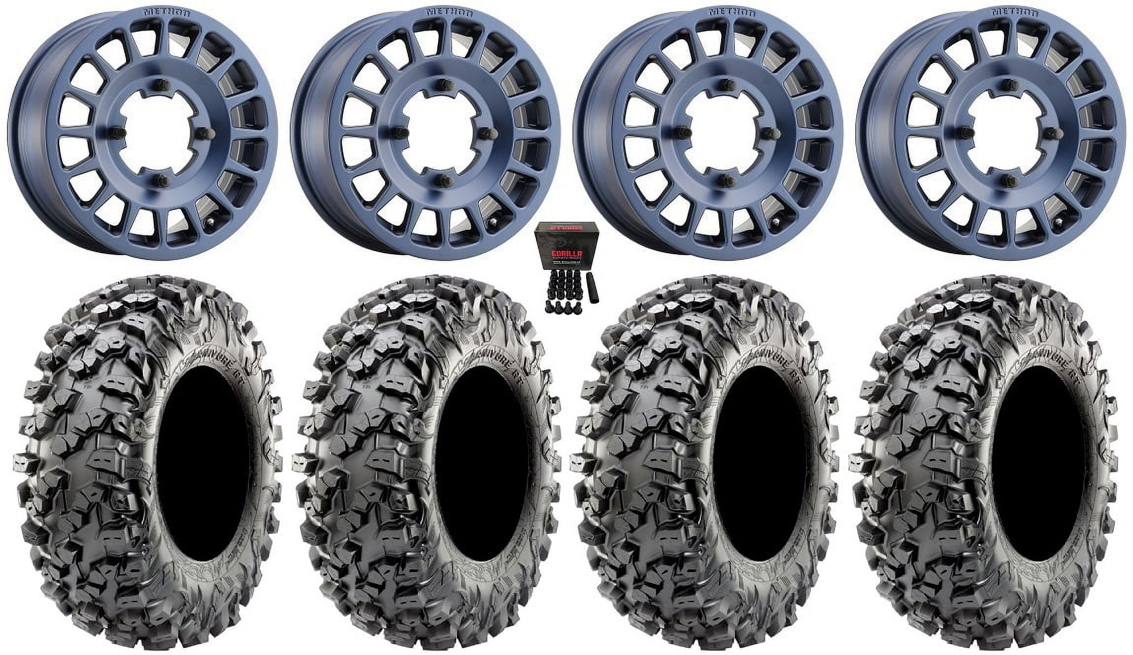 Method 407 14" Wheels Bahia Blue 30" Carnivore R/T Tires Sportsman RZR ...
