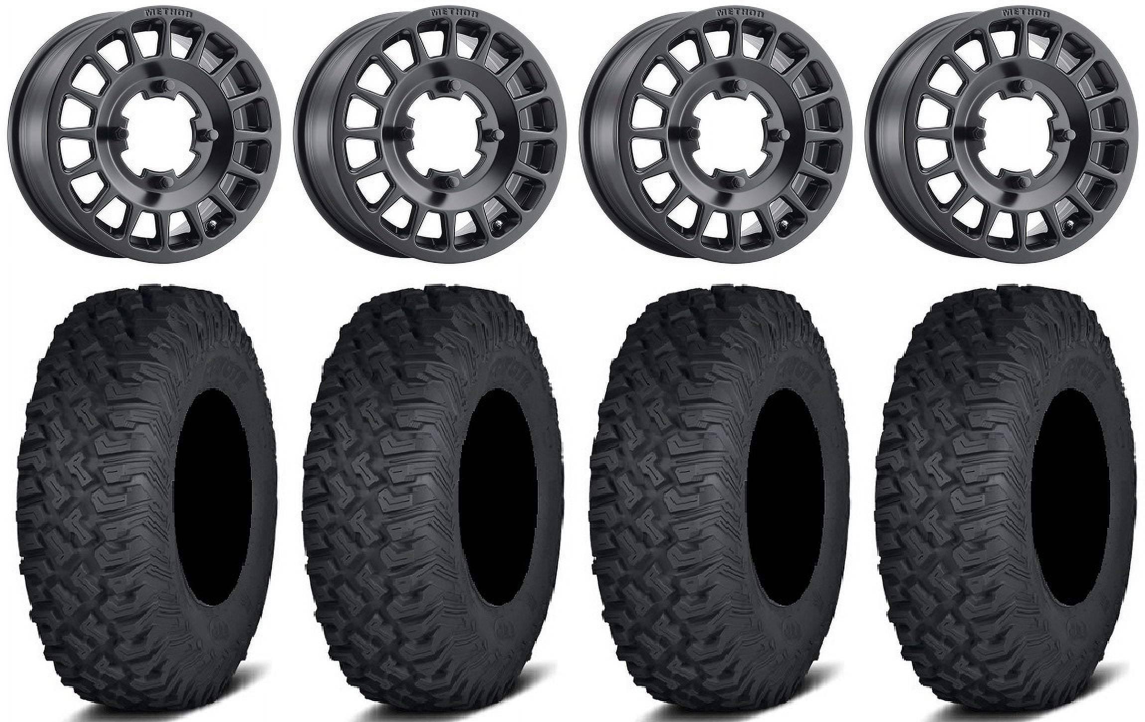 Method 407 14" Wheels Black 27" Coyote Tires Sportsman RZR Ranger ...