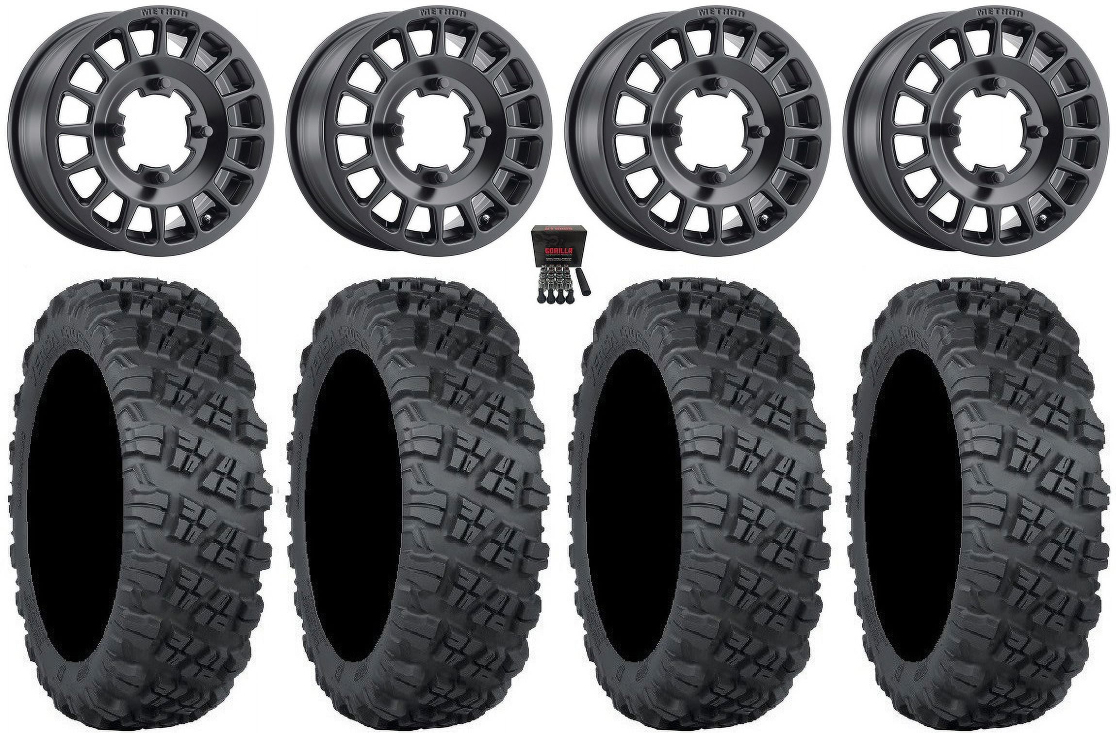 Method 407 14" Wheels Black 30" Versa Cross V3 Tires Can-Am Maverick X3 ...
