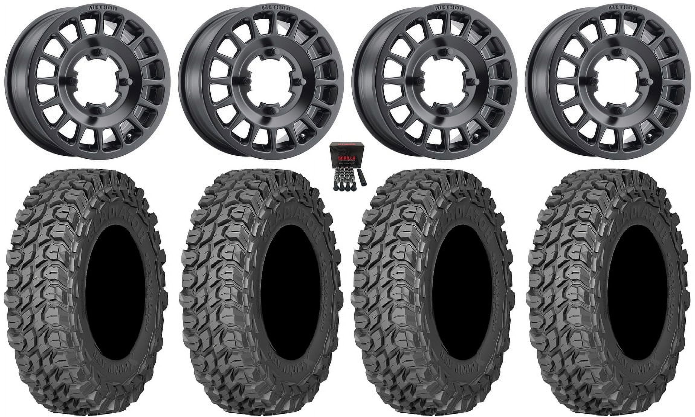 Method 407 14" Wheels Black 32" X Comp ATR Tires Can-Am Maverick X3 ...