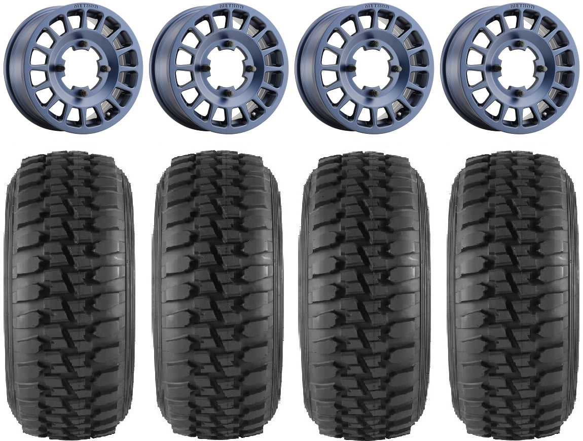 Method 407 15" Wheels Bahia Blue 30" Desert Series Tires Sportsman RZR ...