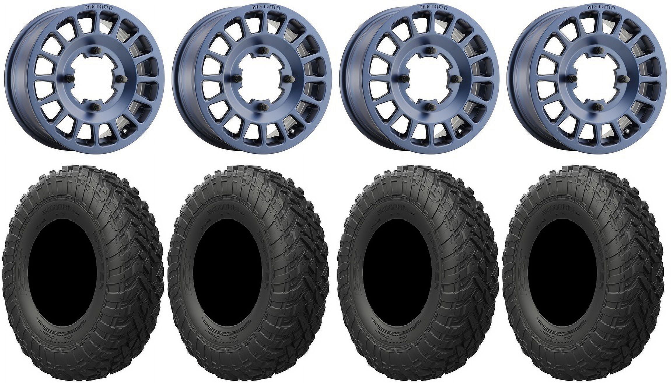 Method 407 15" Wheels Bahia Blue 30" Gripper M/T Tires Sportsman RZR ...