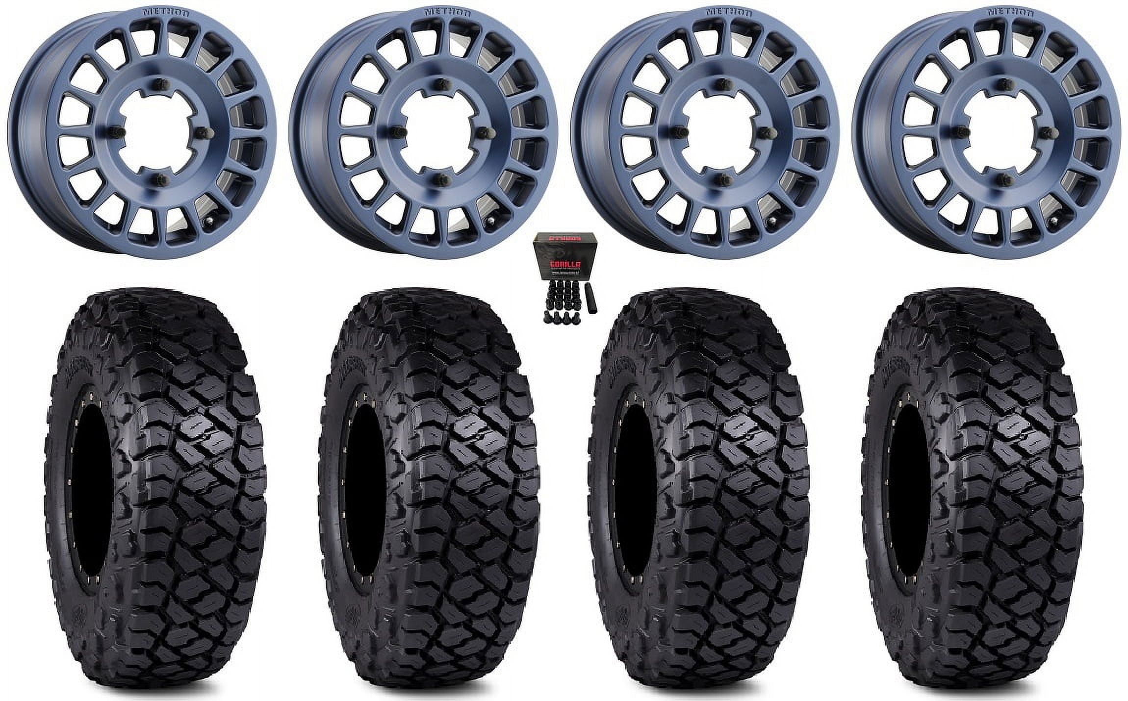 Method 407 15" Wheels Bahia Blue 30" Intersect Tires Can-Am Maverick X3 ...