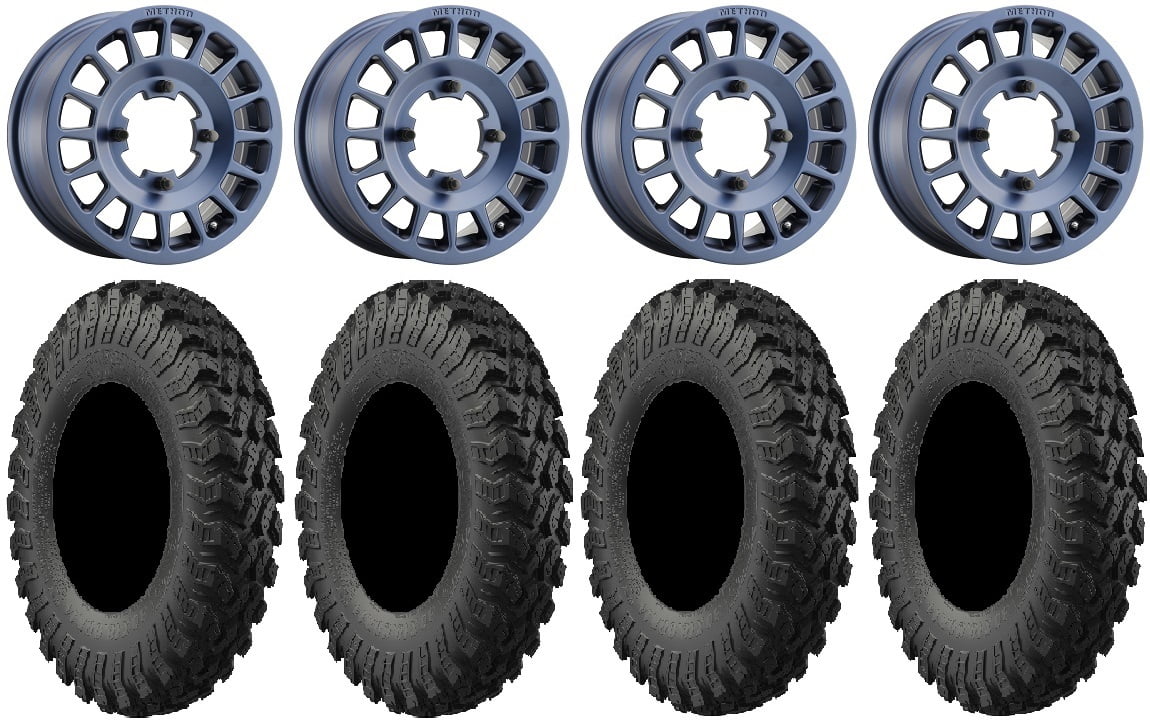 Method 407 15" Wheels Bahia Blue 30" MotoRally Tires Sportsman RZR ...