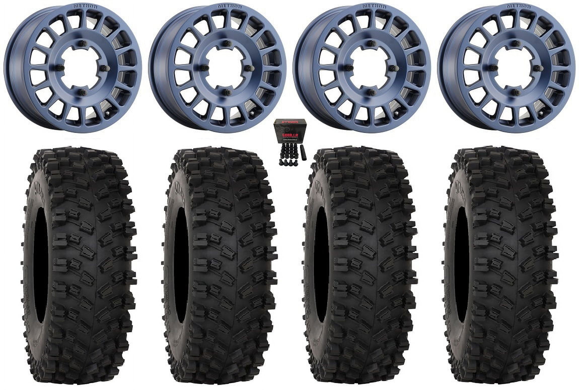 Method 407 15" Wheels Bahia Blue 32" ATX470 Tires Sportsman RZR Ranger ...