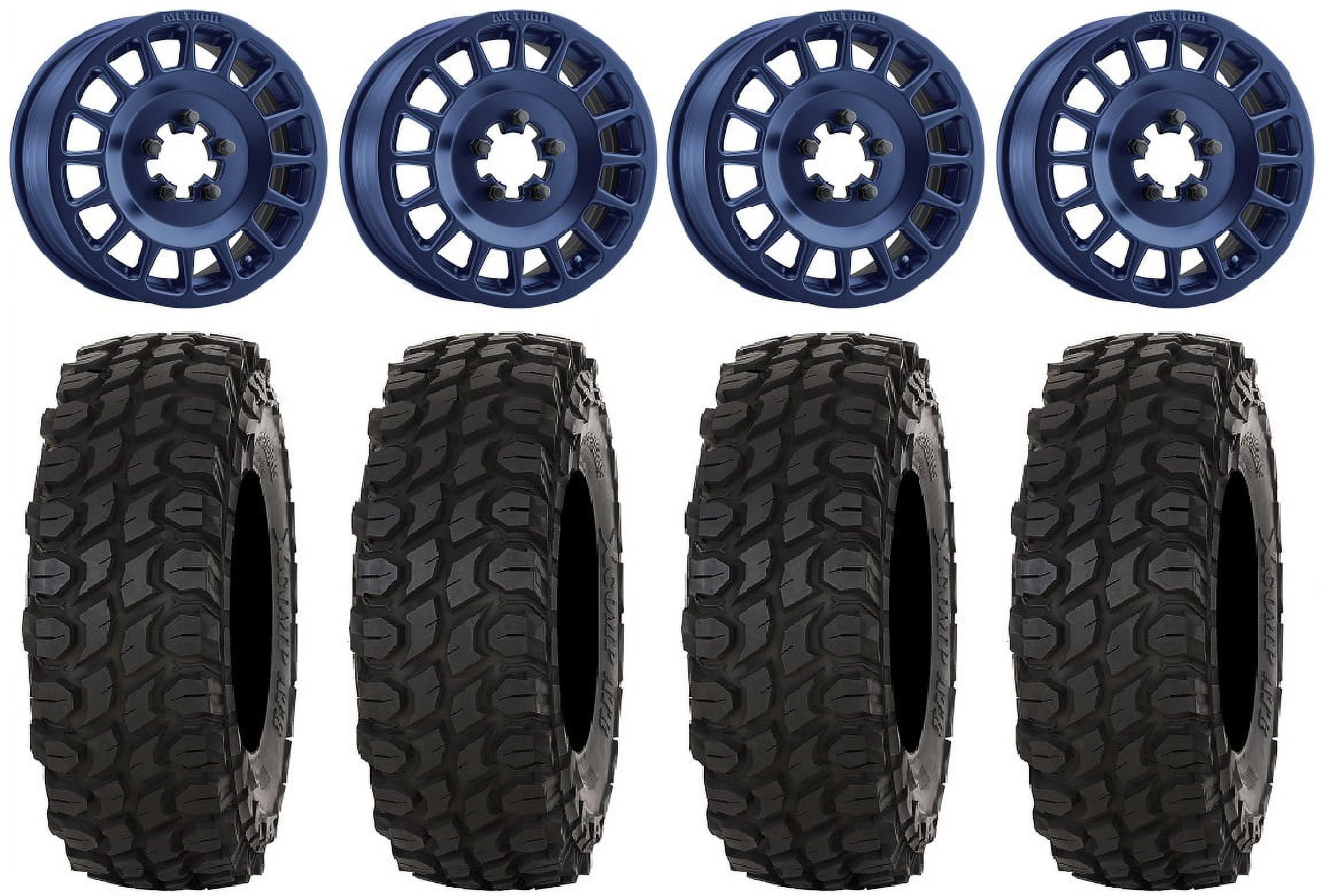 Method 407 15" Wheels Bahia Blue 32" XComp ATR Tires Polaris RZR Turbo ...