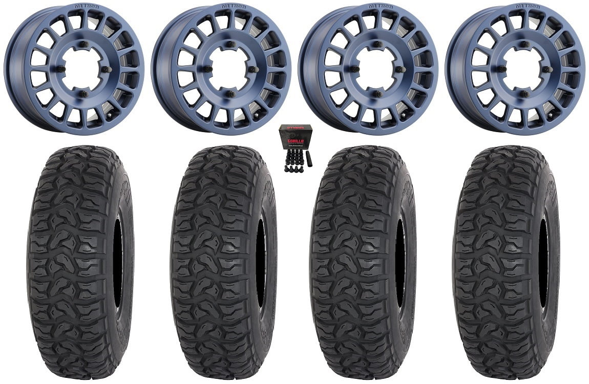 Method 407 15" Wheels Bahia Blue 33" Chicane LT Tires Polaris RZR XP ...