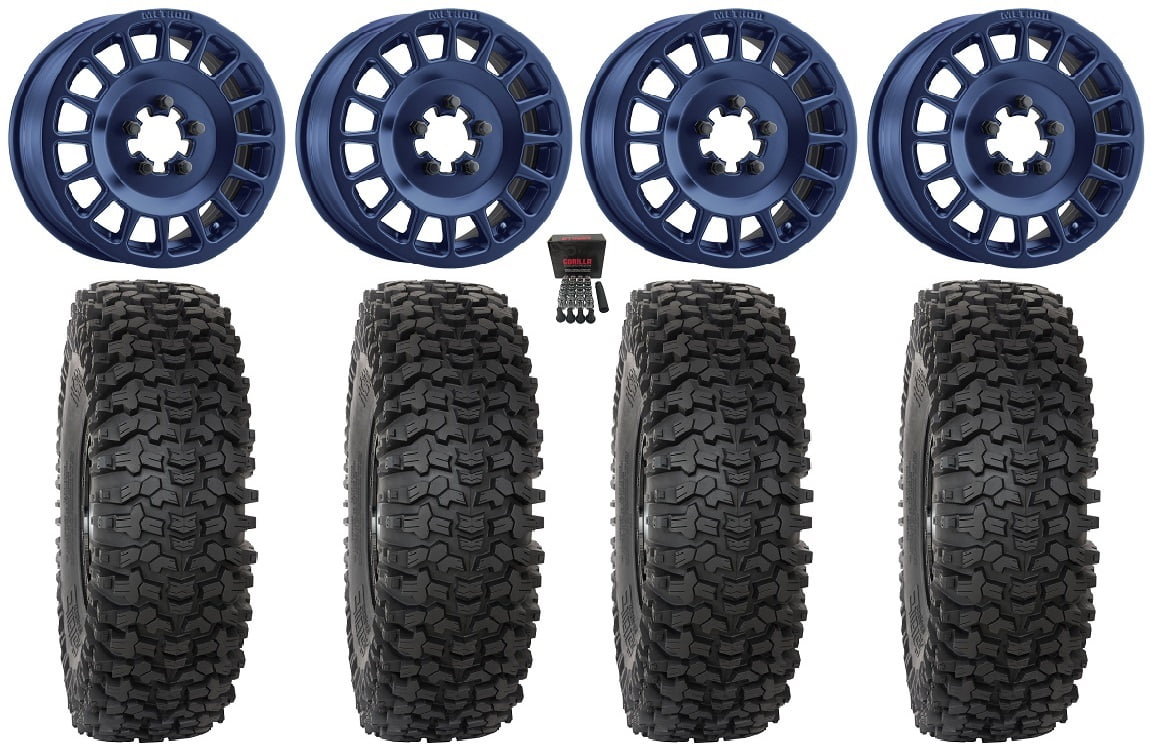 Method 407 15" Wheels Bahia Blue 33" RC500S Sticky Tires Polaris RZR ...