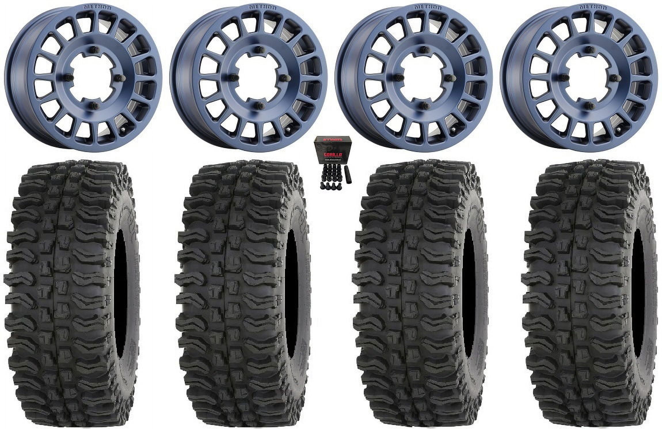 Method 407 15" Wheels Bahia Blue 35" BDC Tires Can-Am Maverick X3 ...
