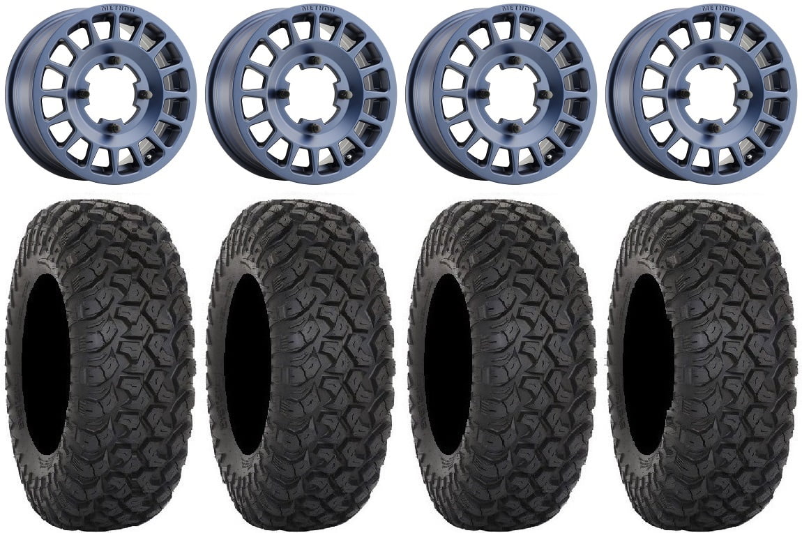 Method 407 15" Wheels Bahia Blue 35" RT320 Tires Sportsman RZR Ranger ...