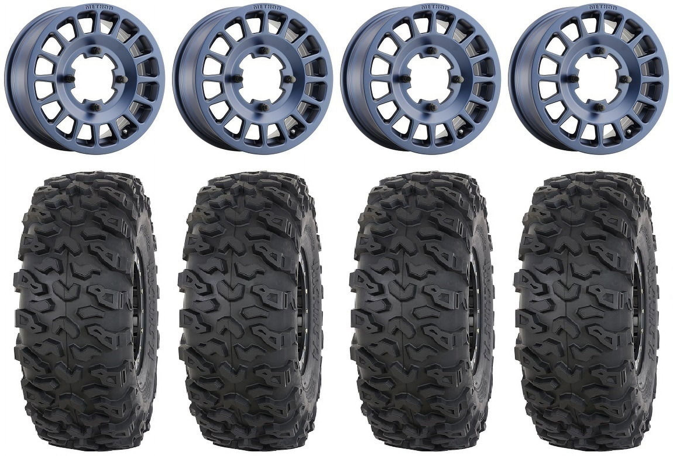 Method 407 15" Wheels Bahia Blue 35" Roctane T4 Tires Sportsman RZR ...