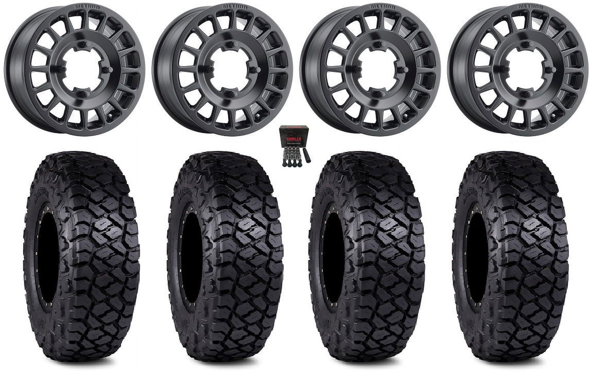 Method 407 15" Wheels Black 30" Intersect Tires Sportsman RZR Ranger ...