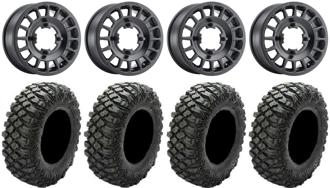 Method 407 15" Wheels Black 32" Crawler XG Tires Can-Am Maverick X3 ...