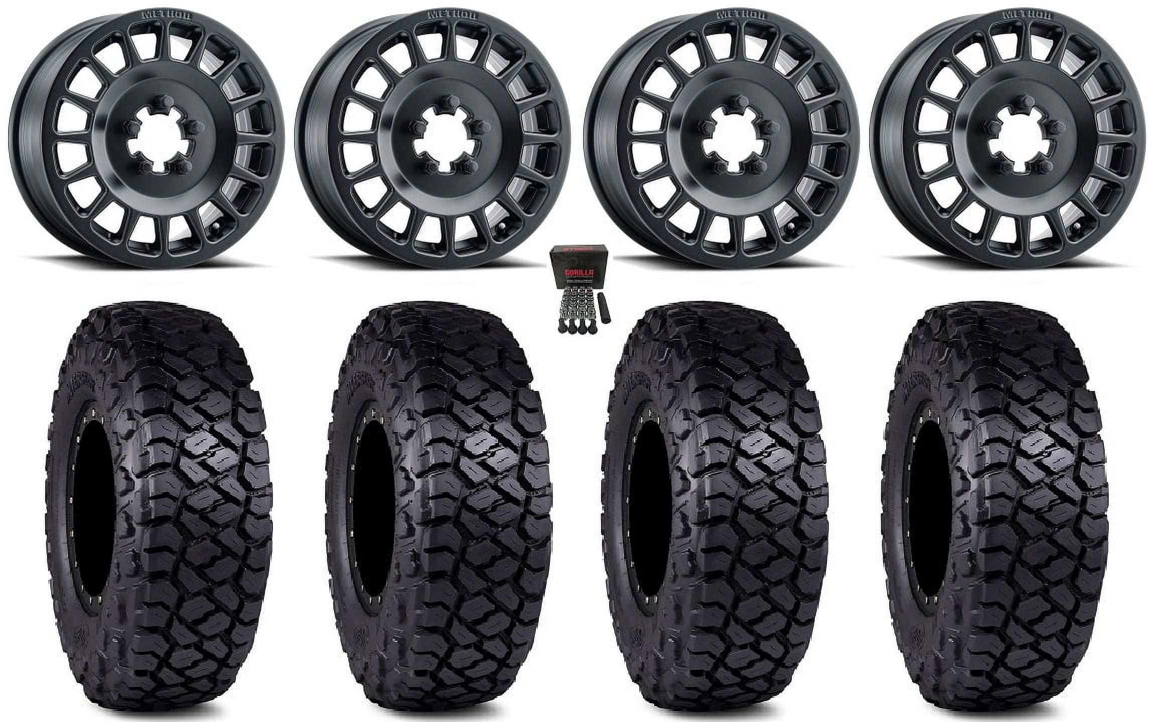 Method 407 15" Wheels Black 32" Intersect Tires Polaris RZR Turbo R ...