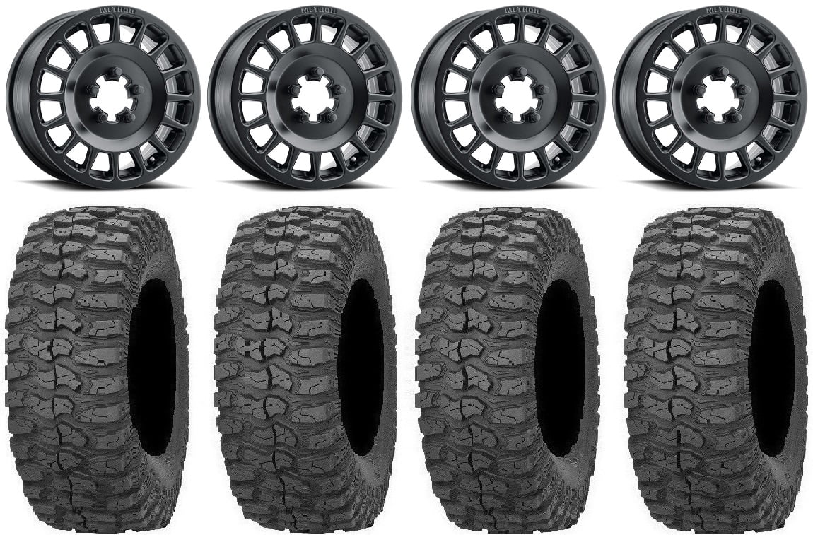 Method 407 15" Wheels Black 32" Rock-A-Billy Tires Polaris RZR Turbo R ...