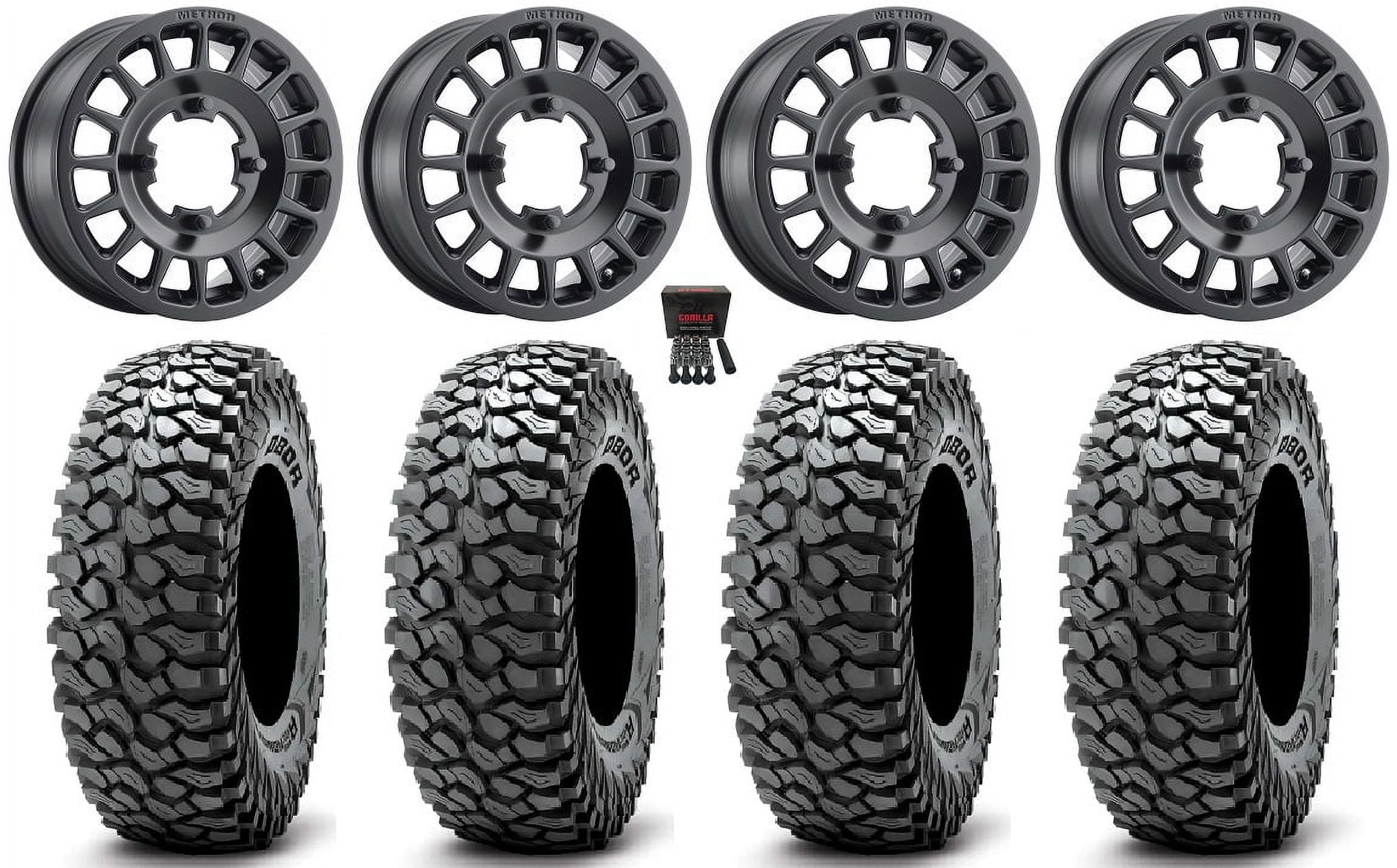 Method 407 15" Wheels Black 37" RocScraper Tires Can-Am Maverick X3 ...