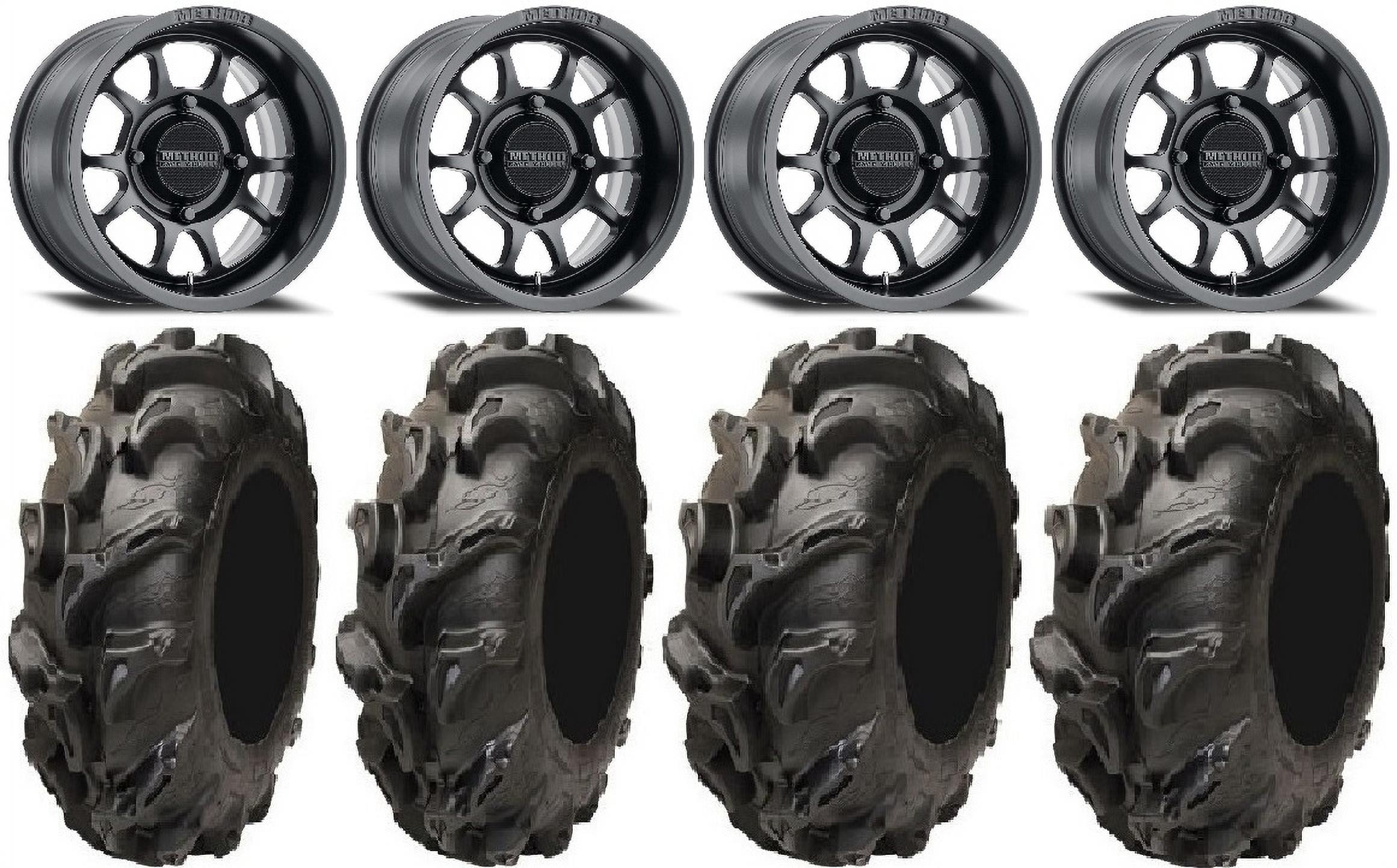 Method 409 14" Black (4+3) Wheels 28" Mega Mayhem Tires Can-Am ...