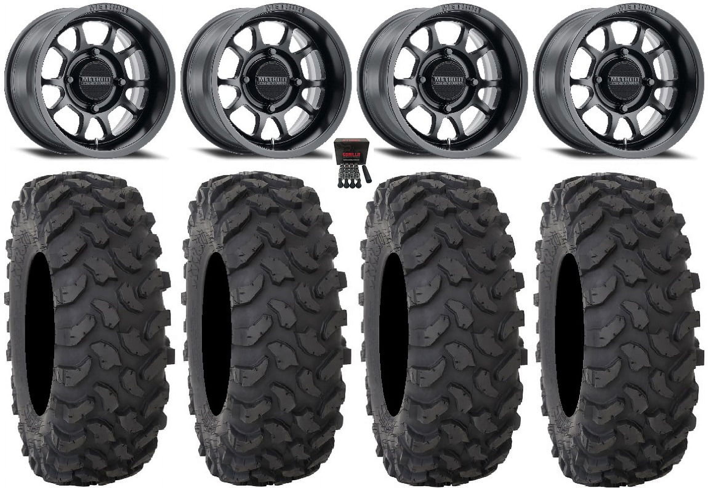 Method 409 14" Black (5+2) Wheels 28" XTR370 Tires Sportsman RZR Ranger ...