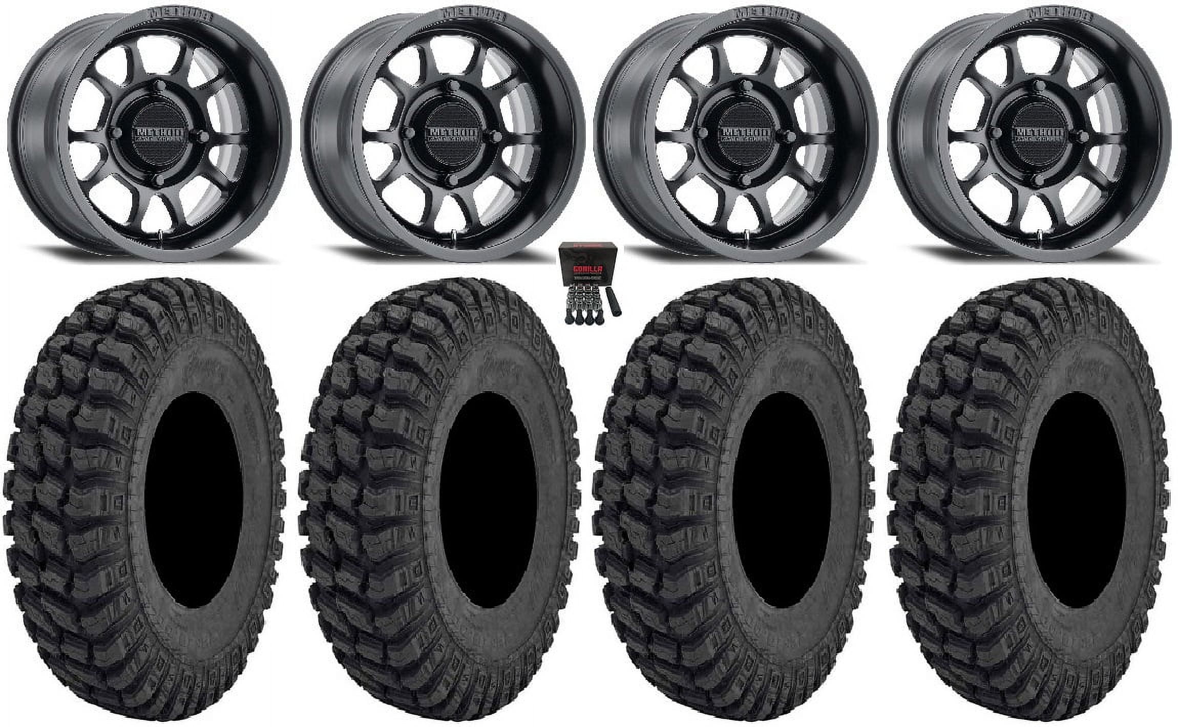Method 409 14" Wheels Black (5+2) 28" Warrior AT Tires Sportsman RZR ...