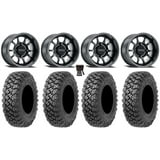 Method 409 14" Wheels Black (5+2) 30" Alpha Tires Sportsman RZR Ranger ...
