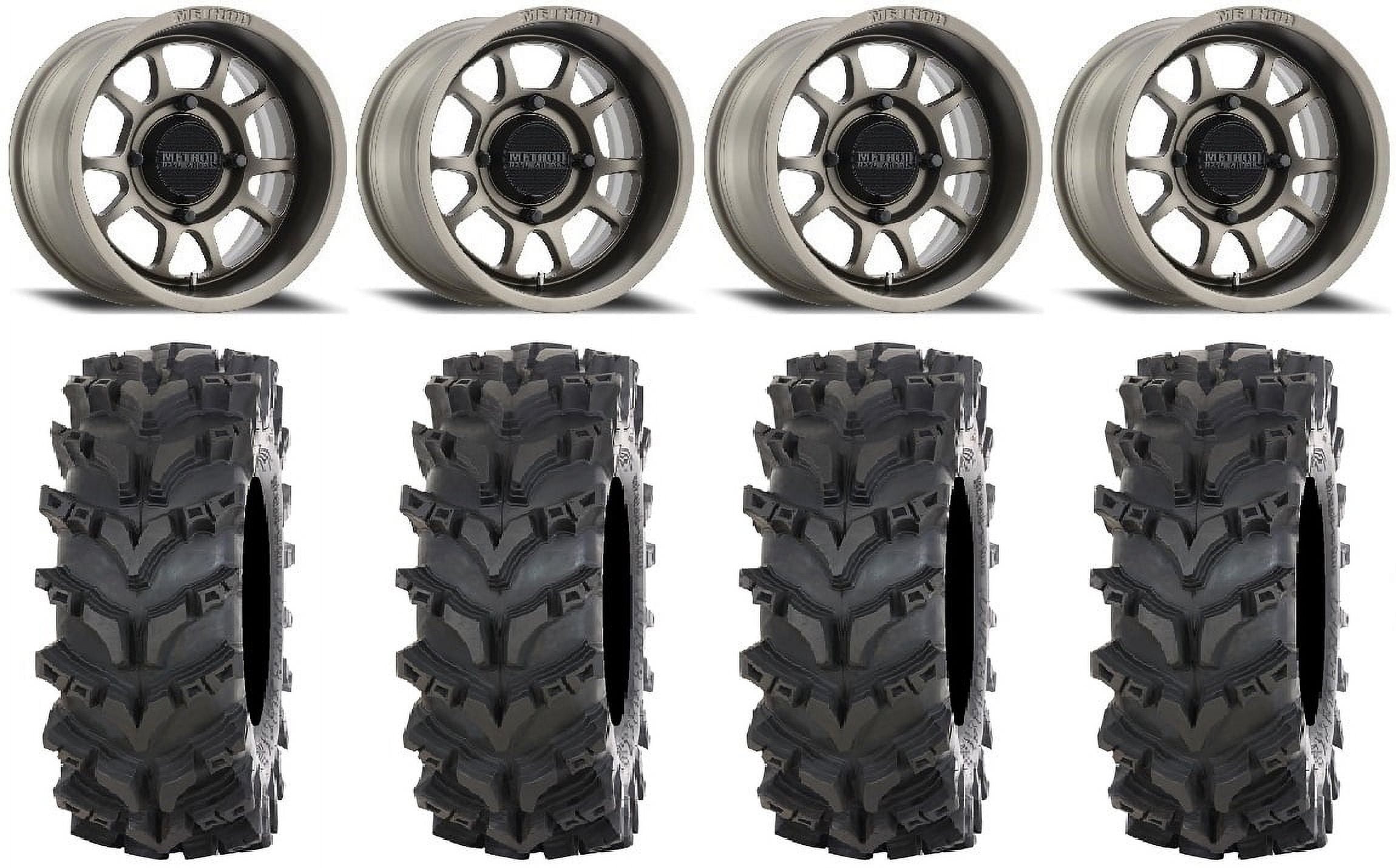 Method 409 14" Wheels Grey 5+2 32" Out&Back Max Tires Polaris RZR XP ...