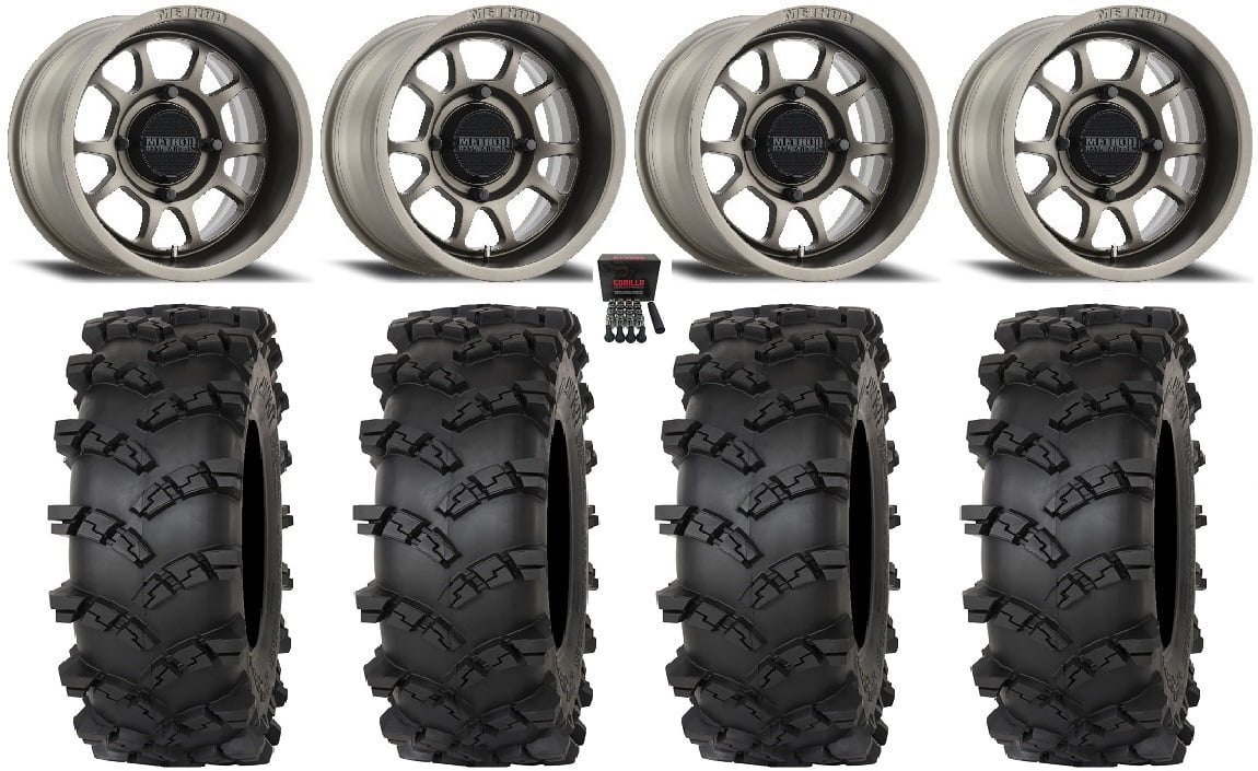 Method 409 14" Wheels Grey 5+2 32" Outlaw M/T Tires Sportsman RZR ...