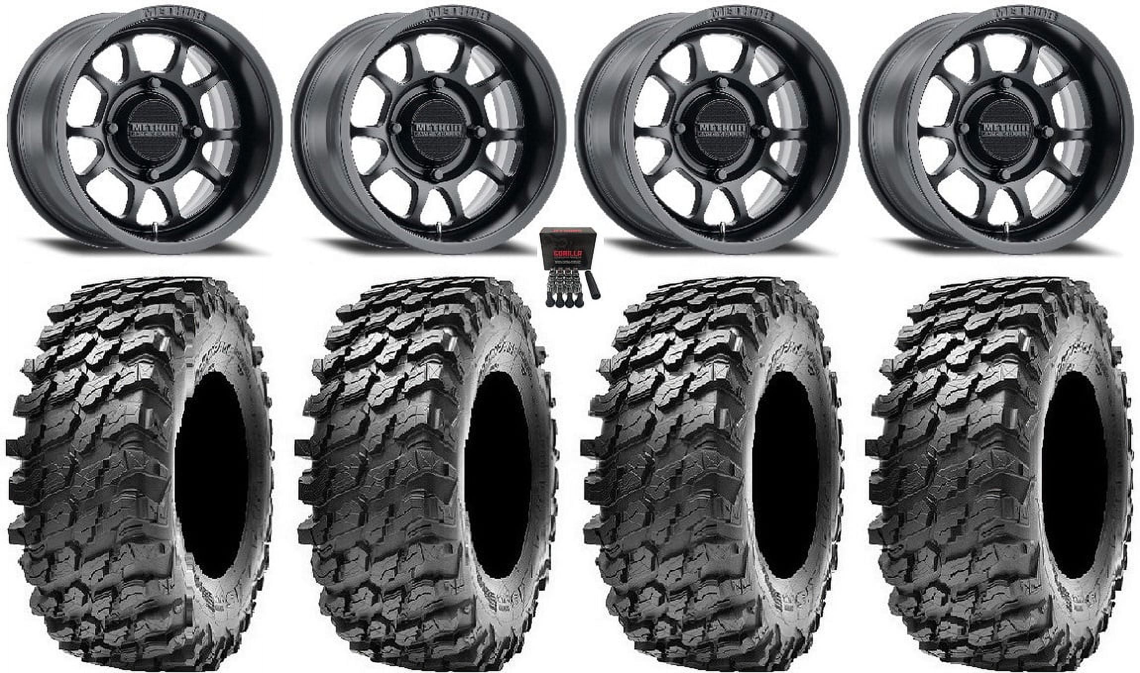 Method 409 15" Black (5+2) Wheels 32" Rampage Tires Polaris RZR XP 1000 ...