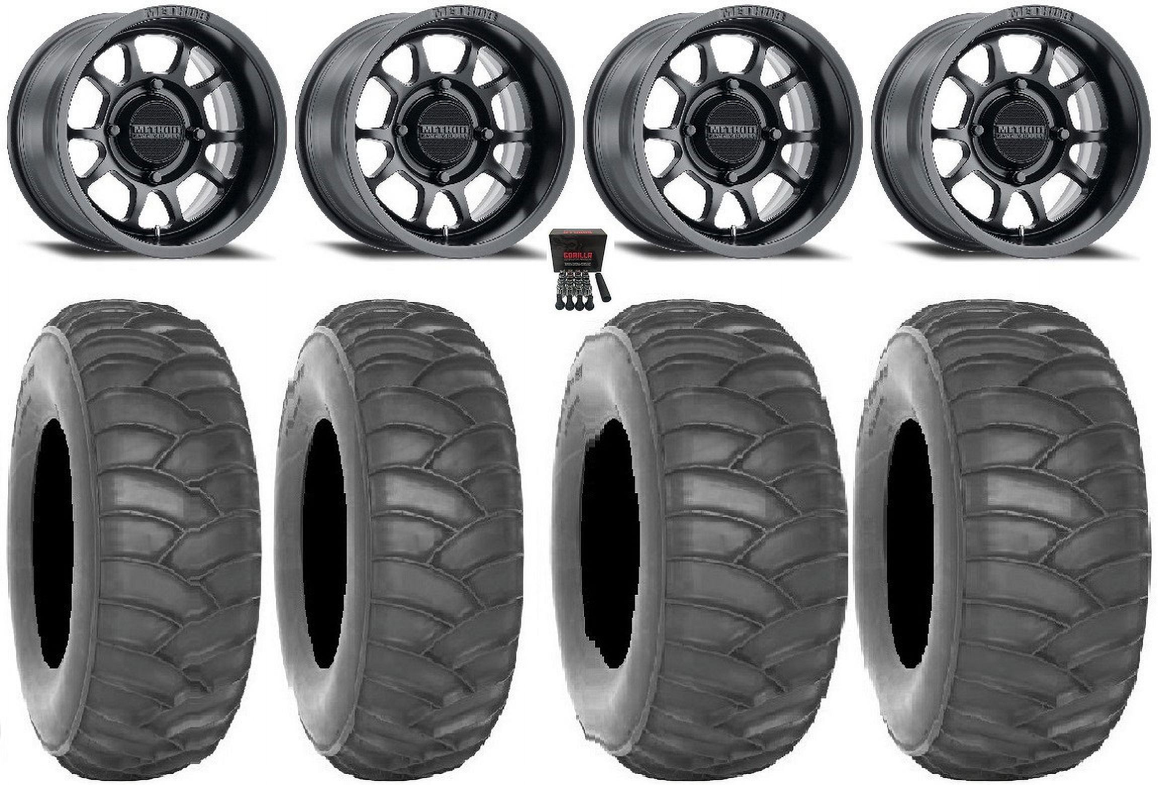 Method 409 15" Wheels Black 35" SS360 Tires Can-Am Maverick X3 / Honda ...
