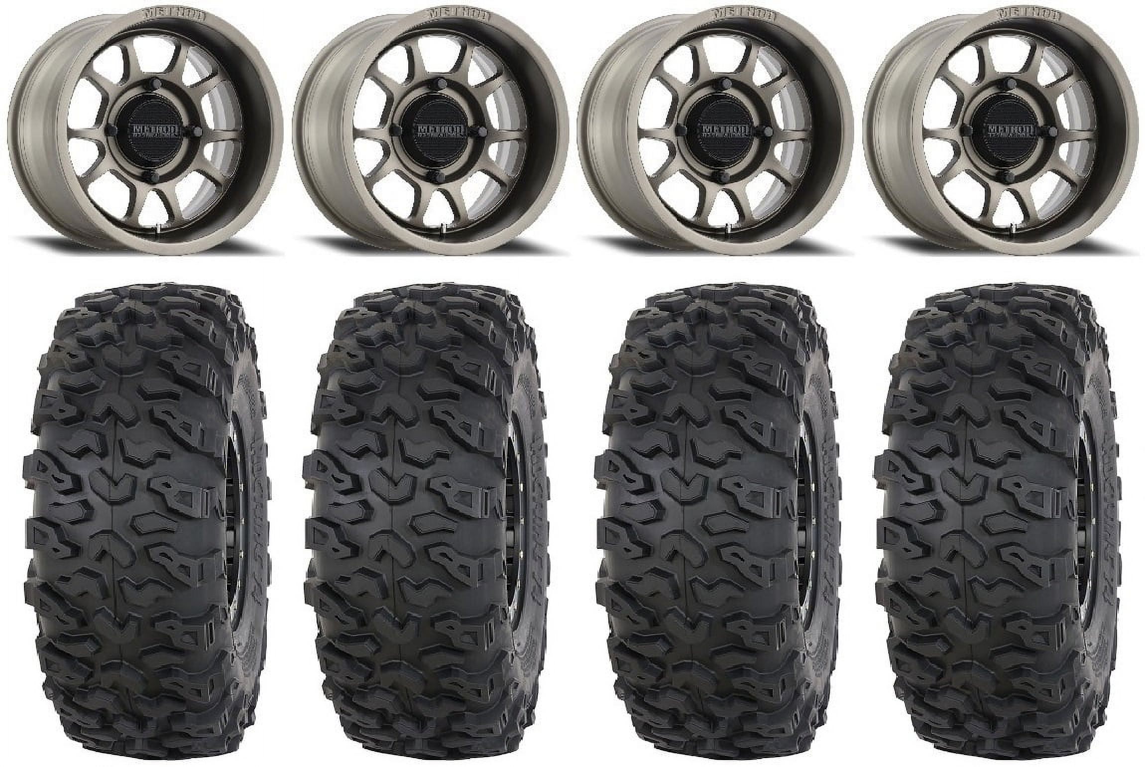 Method 409 15" Wheels Grey (4+3) 32" Roctane T4 Tires Sportsman RZR ...