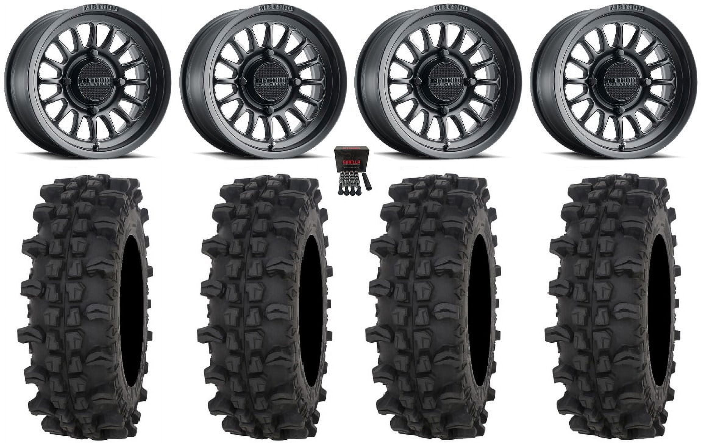 Method 411 14" Wheels Black 27" ACP Tires Can-Am Maverick X3 / Honda Pioneer 1000 / Talon ...