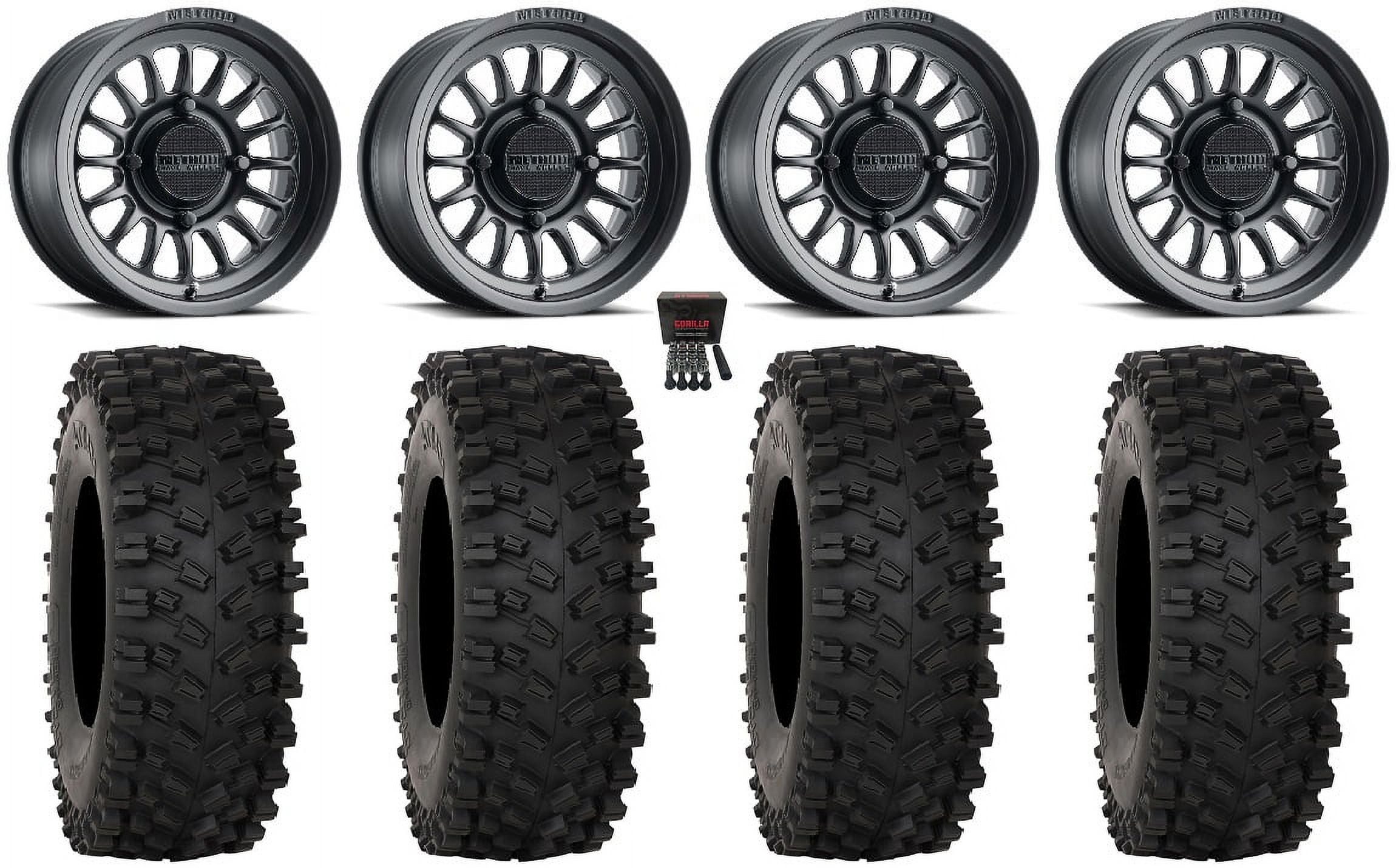 Method 411 14" Wheels Black 30" ATX470 Tires Can-Am Commander Maverick ...