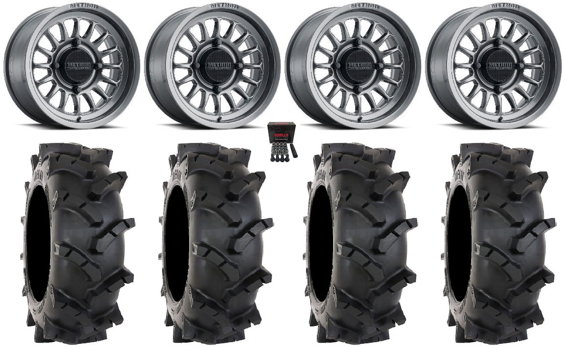 Method 411 14" Wheels Titanium 30" MT410 Tires Sportsman RZR Ranger ...