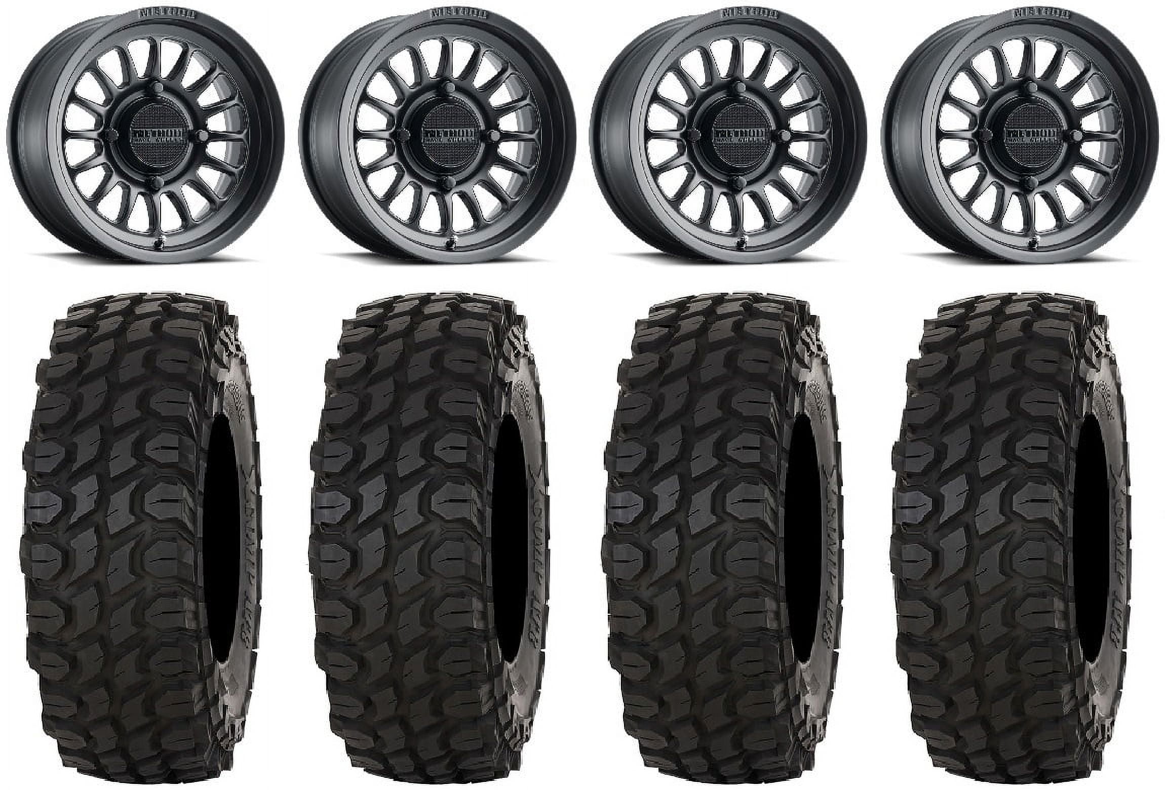 Method 411 15" Wheels Black (4+3) 32" XComp ATR Tires Can-Am Maverick ...