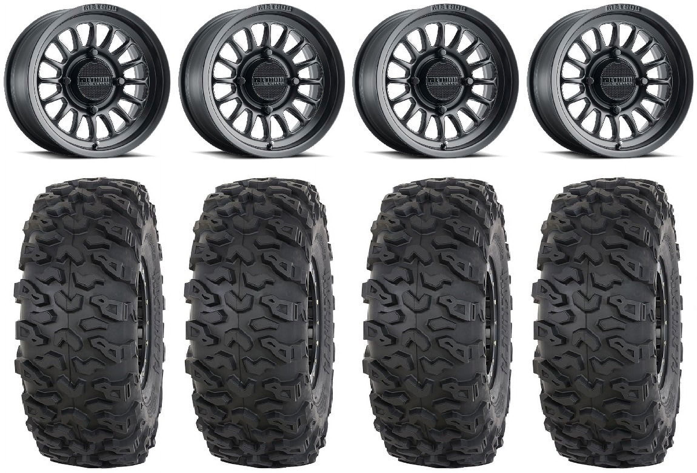 Method 411 15" Wheels Black (4+3) 35" Roctane T4 Tires Sportsman RZR ...