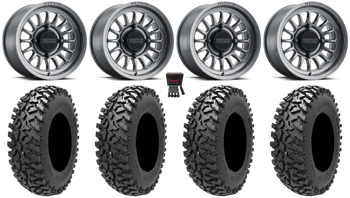 Method 411 15" Wheels Ti (4+3) 32" Rampage Fury Tires Sportsman RZR ...