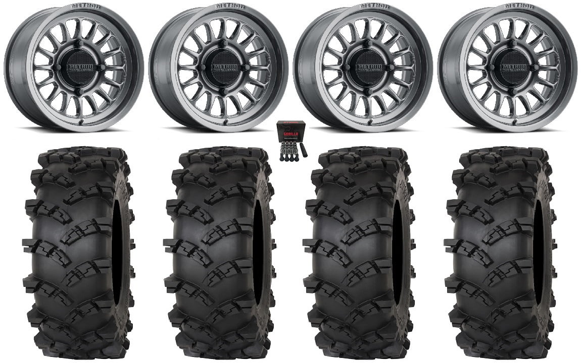 Method 411 15" Wheels Ti (5+2) 32" Outlaw M/T Tires Polaris RZR XP 1000 / PRO XP / Ranger XP 900 ...